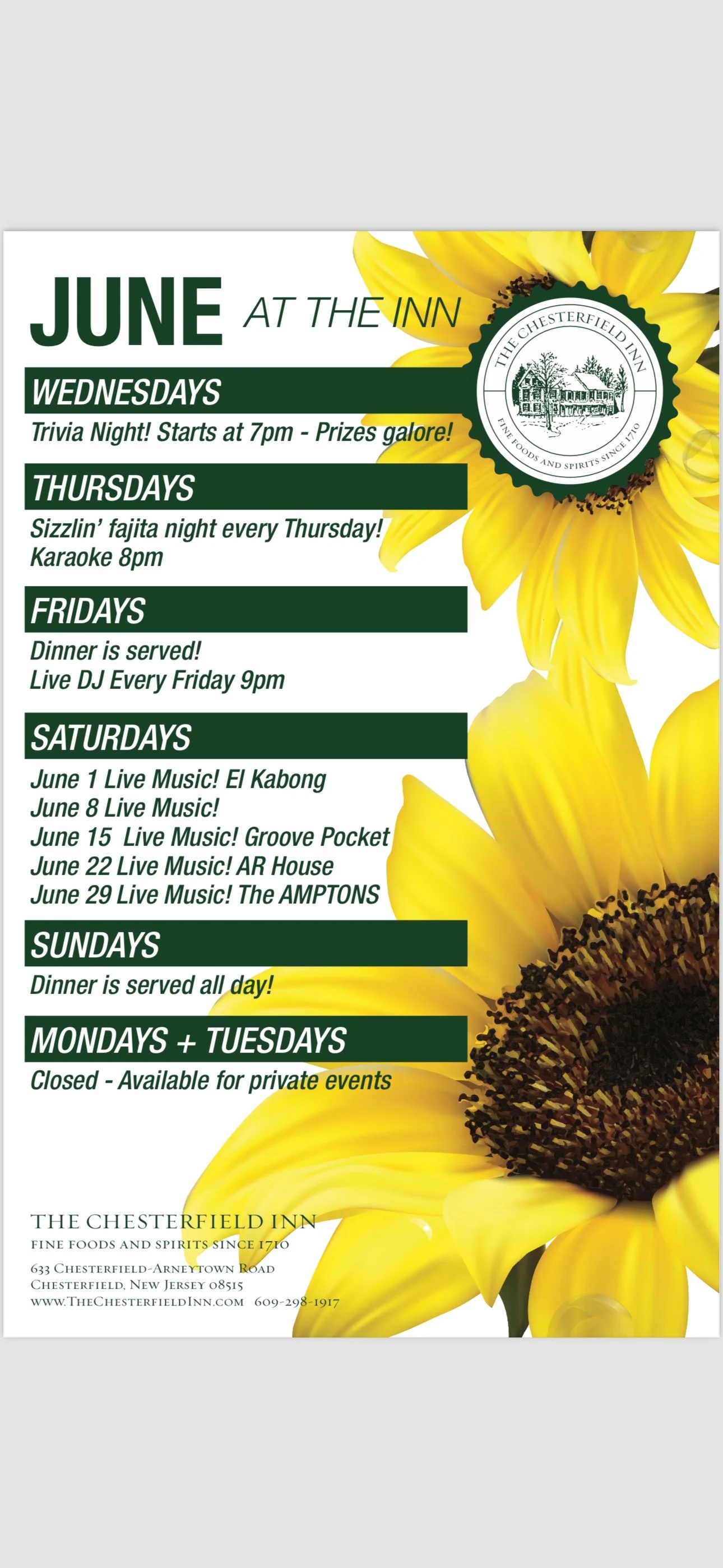 Events — The Chesterfield Inn