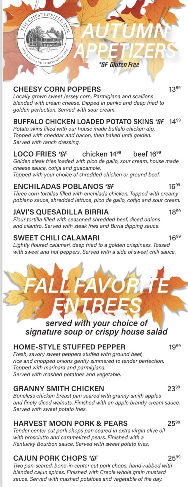 Specials — The Chesterfield Inn