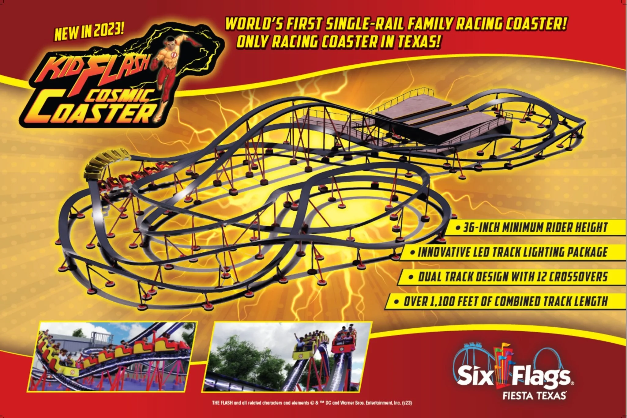 Kid Flash Cosmic Coaster | Six Flags Fiesta Texas — SFFT Source