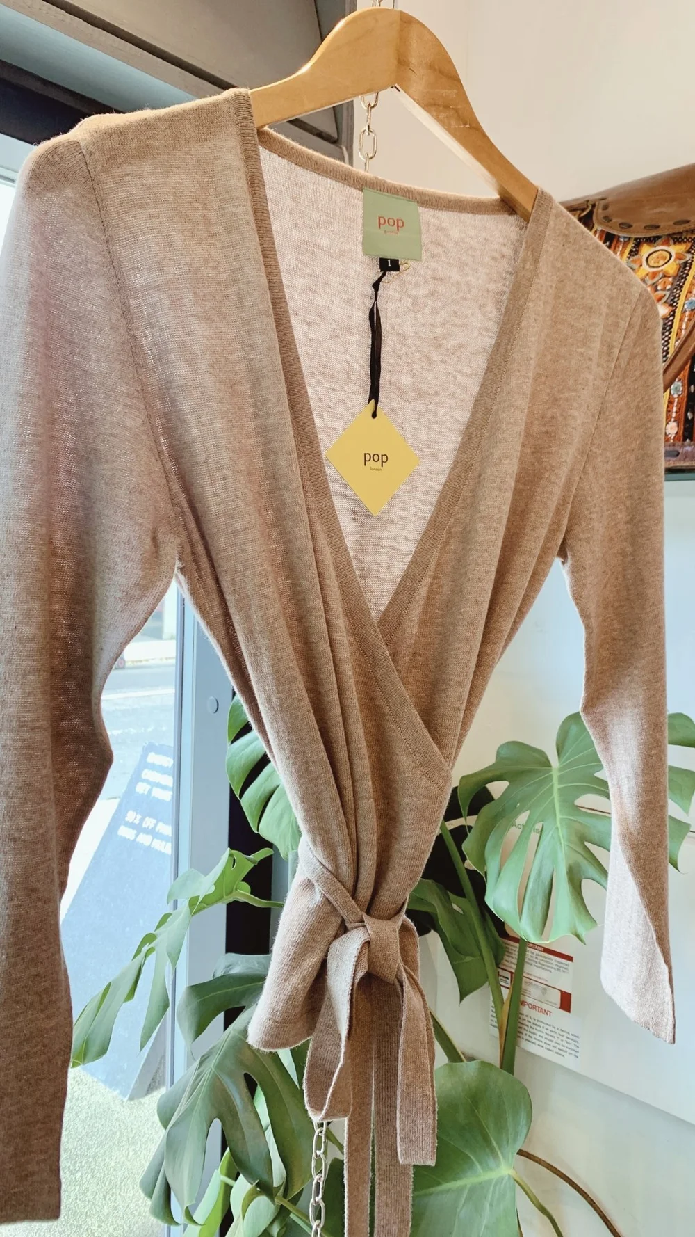 Rose Pink Ballet Wrap Cardigan Organic Cotton — Pop London