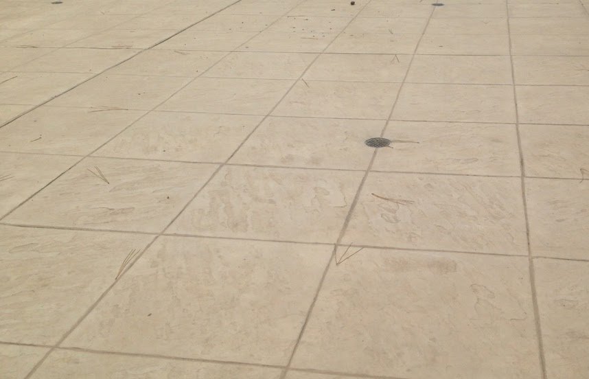 Old English 24" Slate Tile Stamped Concrete | Premier Concrete