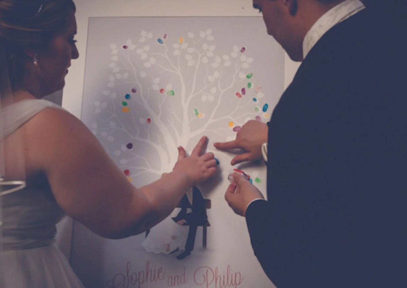 Fingerprint Tree Guest Book Silhouette