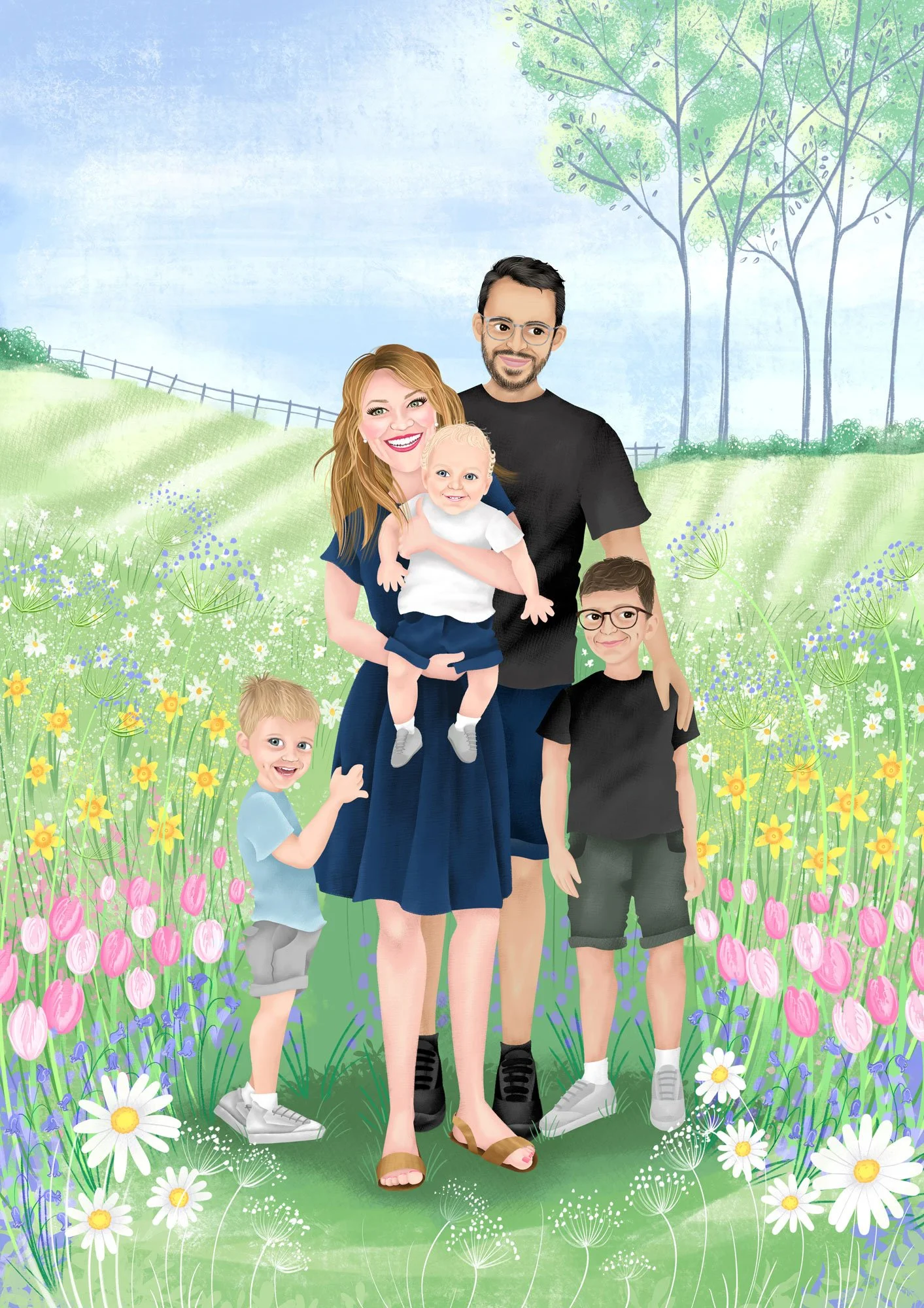 Family Portrait Illustration