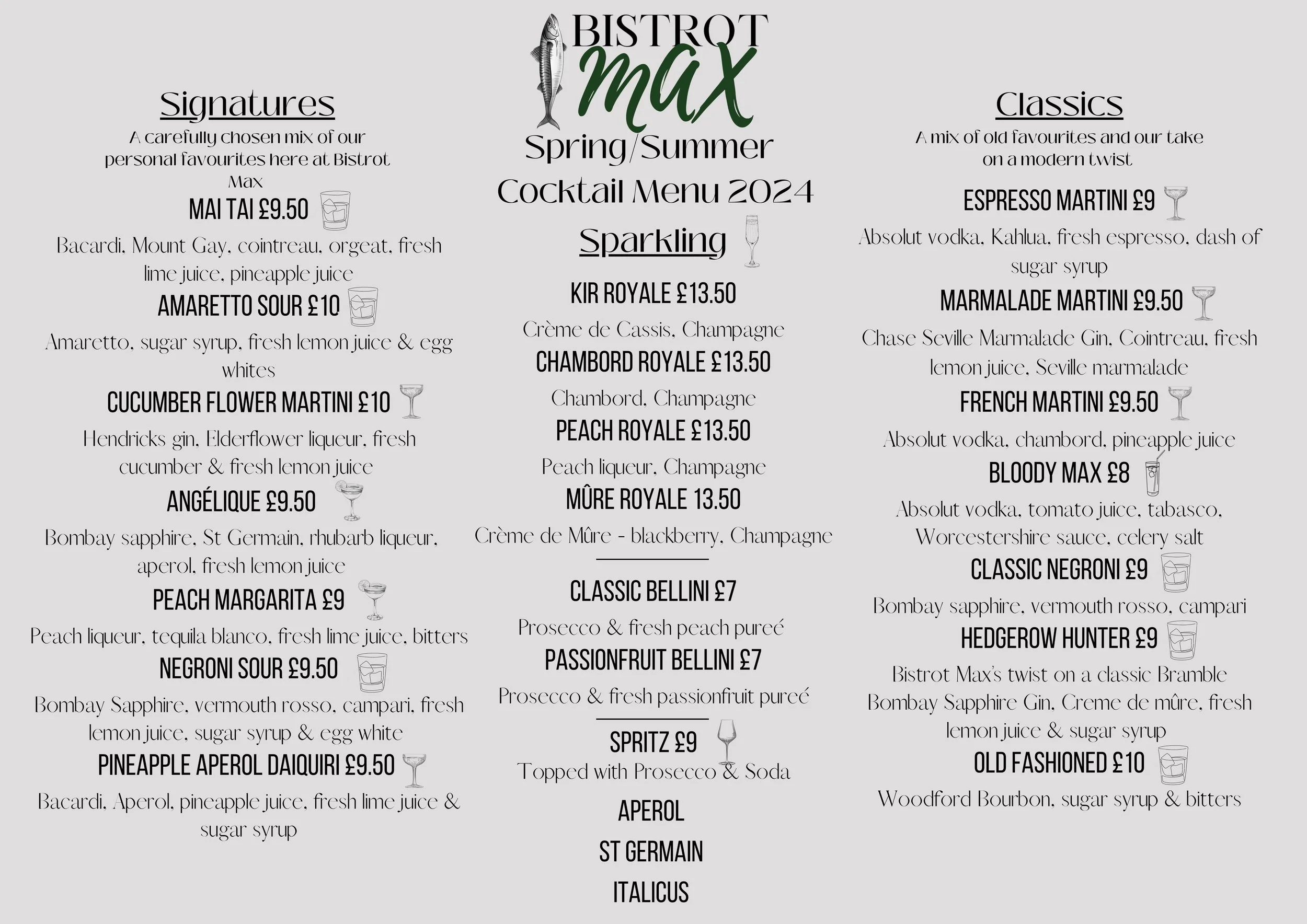 Menu 1 — Bistrot Max