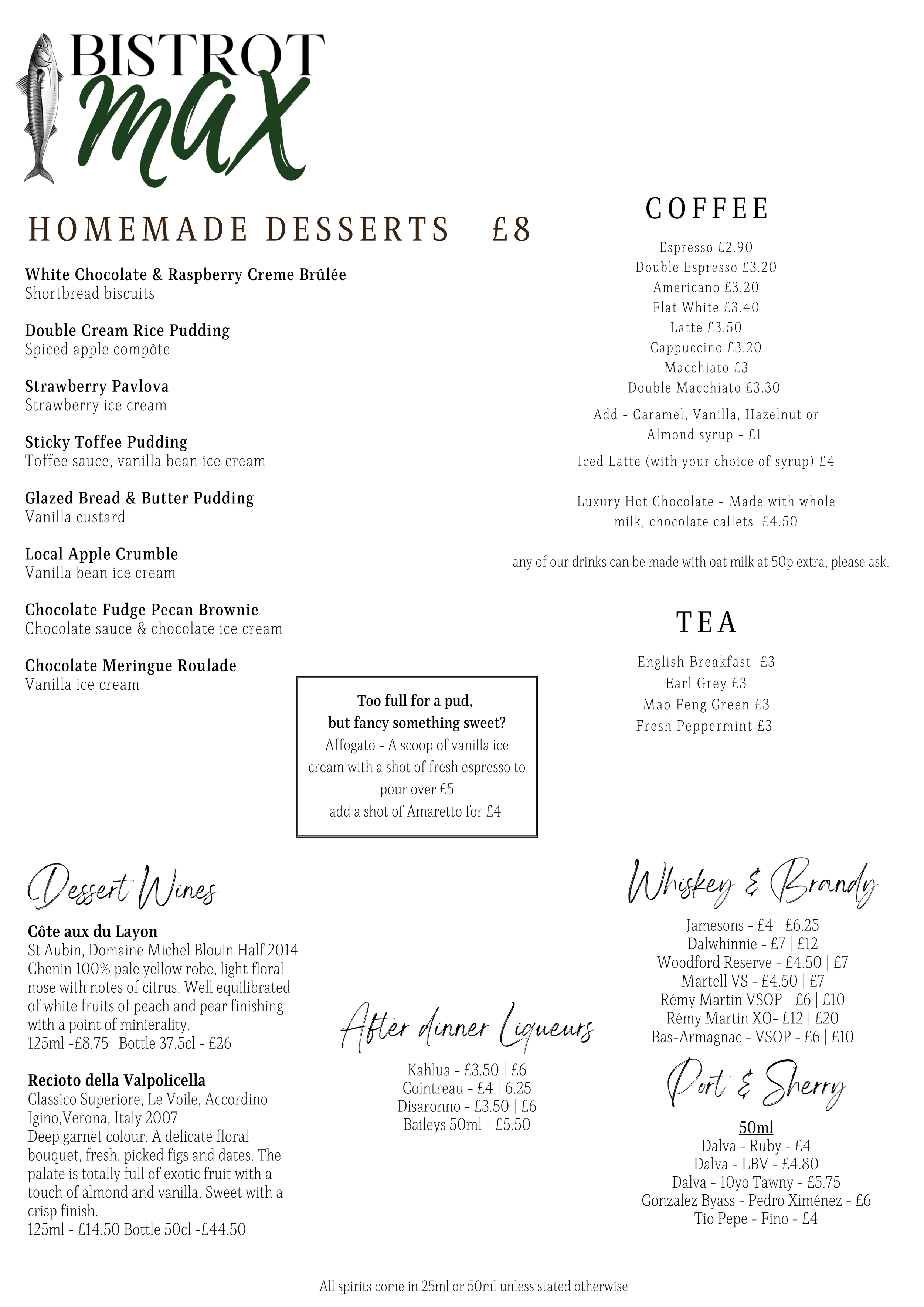 Menu 1 — Bistrot Max