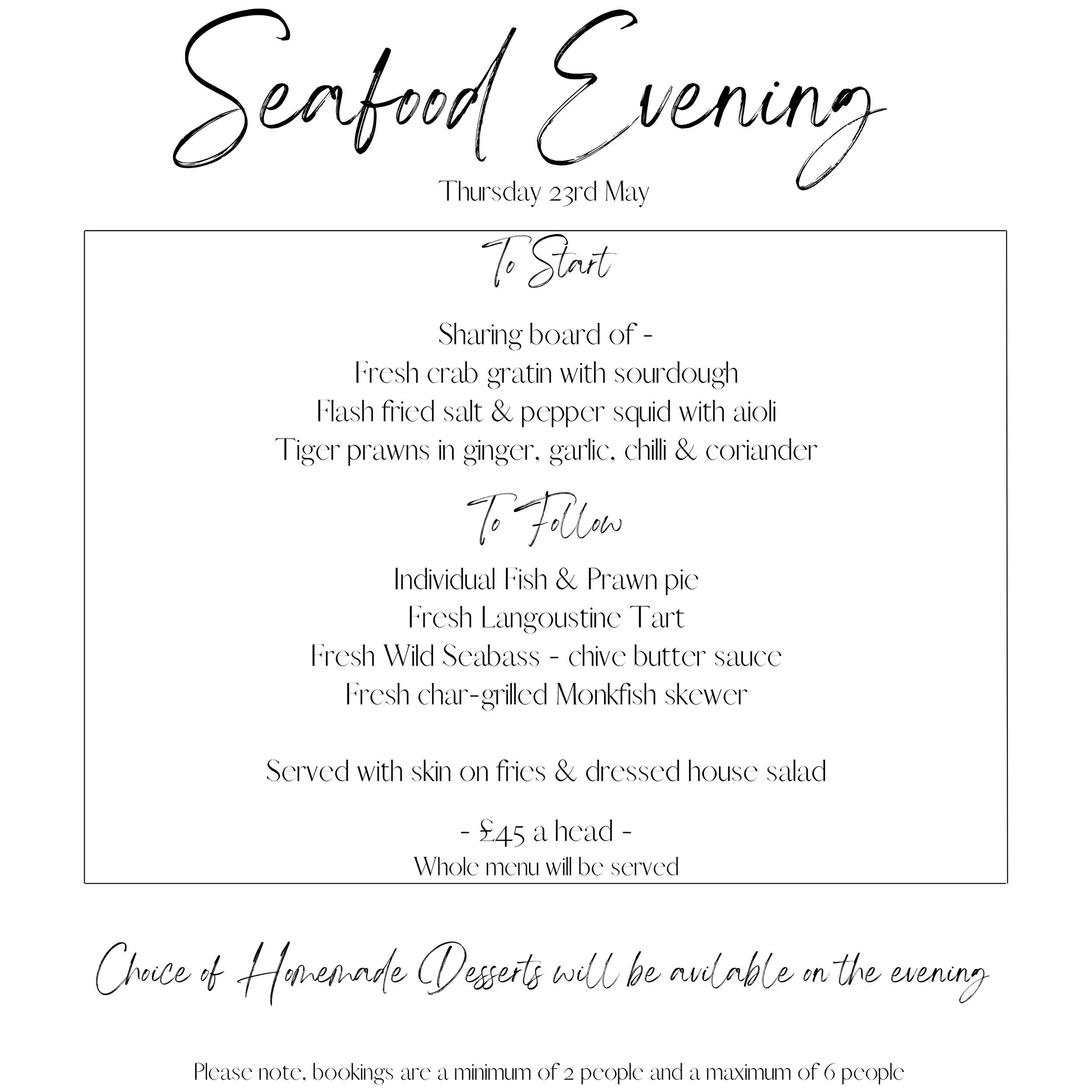 Menu 1 — Bistrot Max