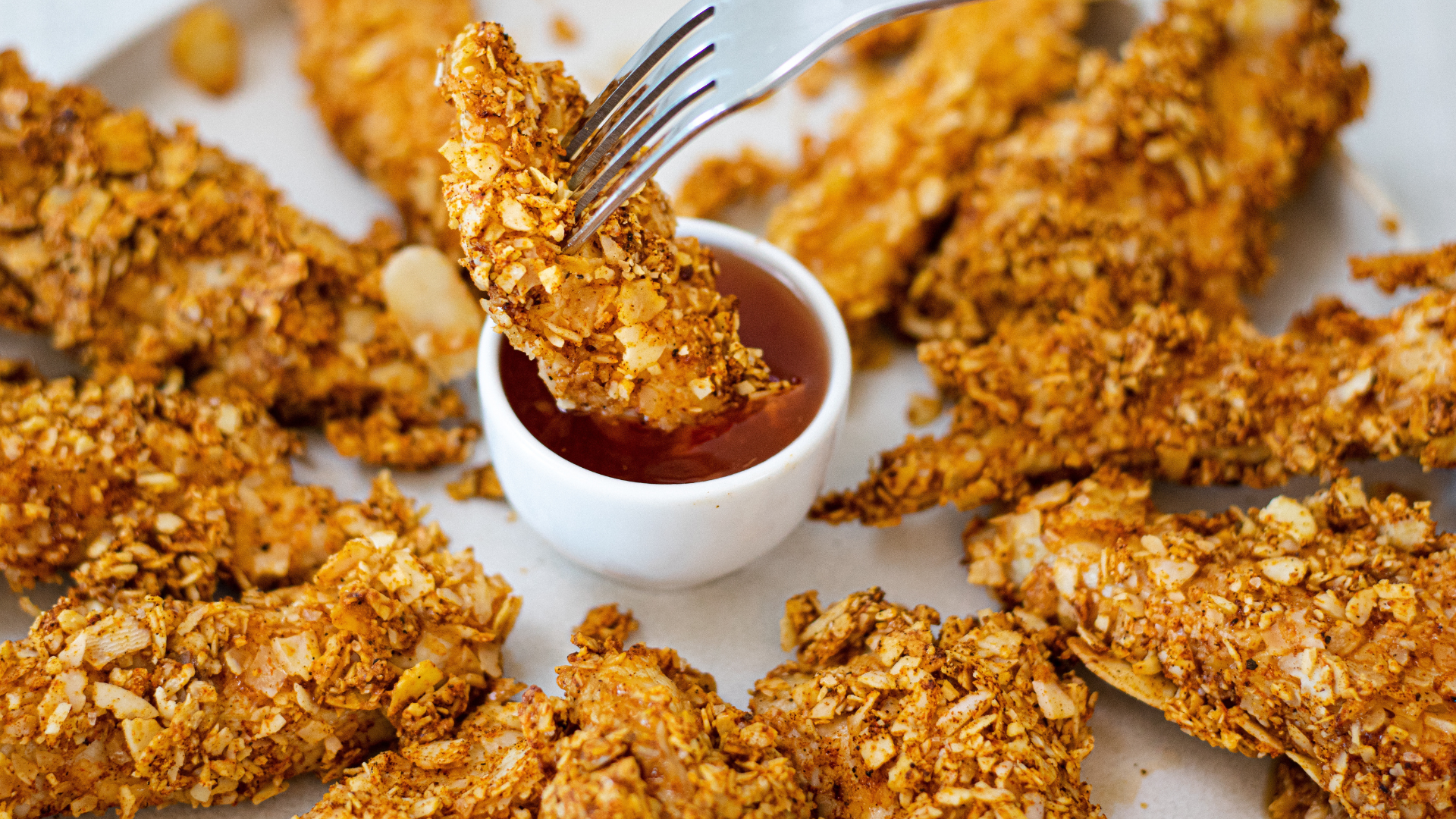 Almond Coated Chicken Dippers — Louise Kaminskis - Perth Nutritionist