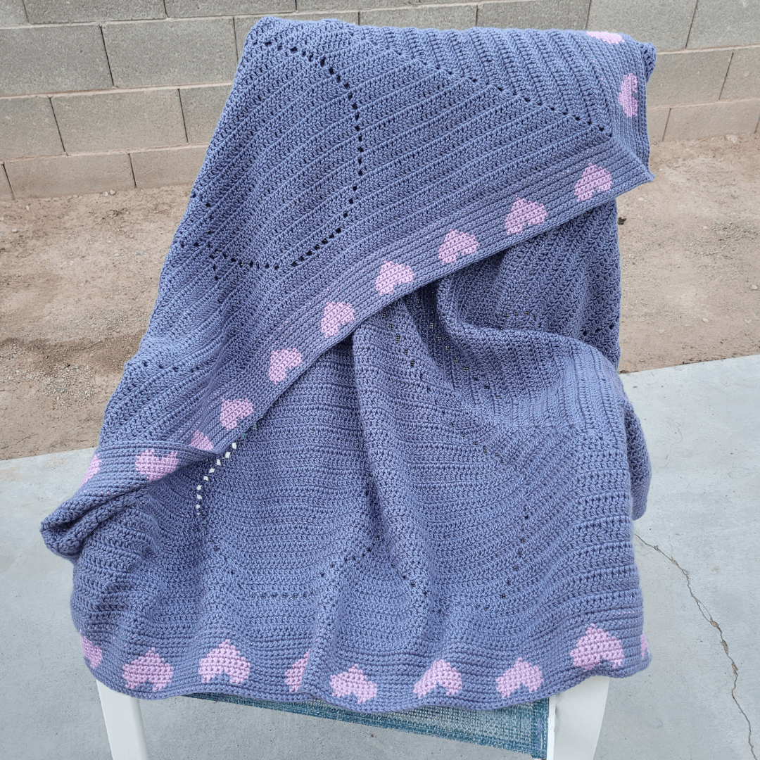 Amore Hearts Baby Blanket - Crochet Pattern | Elimee Designs | Crochet ...