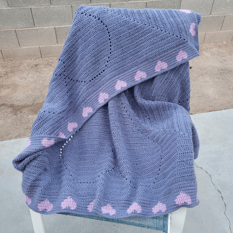 Amore Hearts Baby Blanket - Crochet Pattern | Elimee Designs | Crochet ...