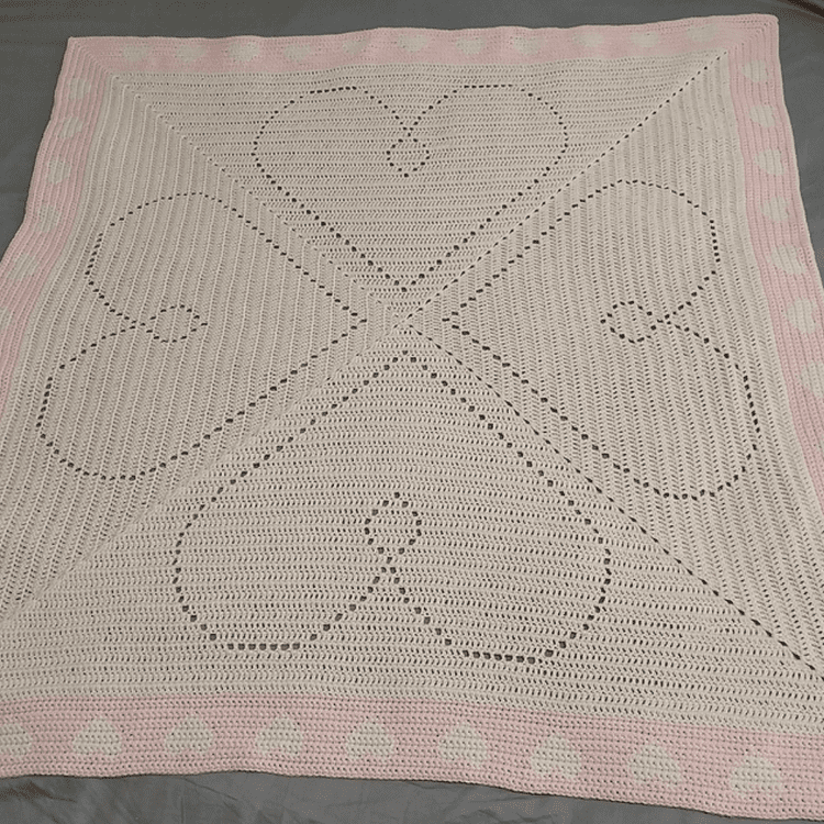 Amore Hearts Baby Blanket - Crochet Pattern | Elimee Designs | Crochet ...