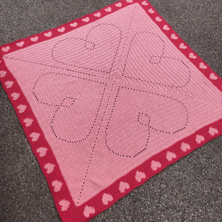 Amore Hearts Baby Blanket - Crochet Pattern | Elimee Designs | Crochet ...