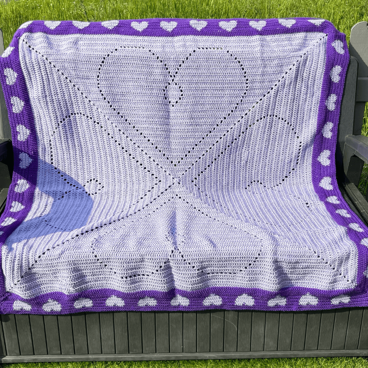 Amore Hearts Baby Blanket - Crochet Pattern | Elimee Designs | Crochet ...