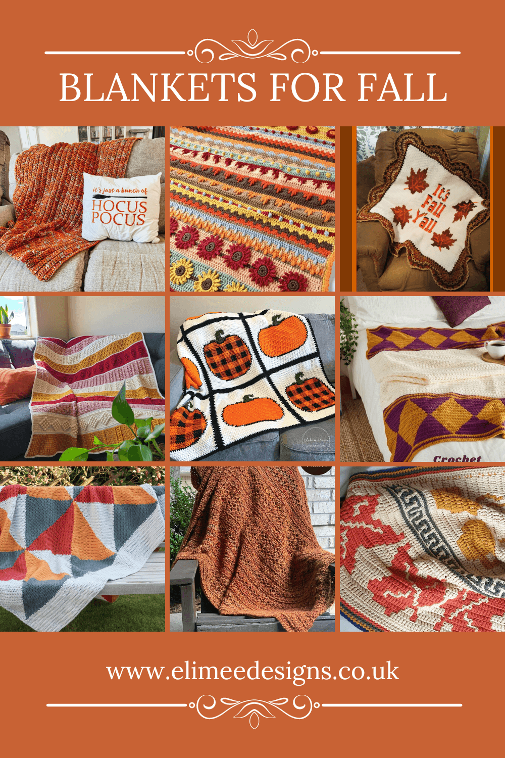 25 Cosy Fall Crochet Blankets | Elimee Designs | Crochet Patterns ...