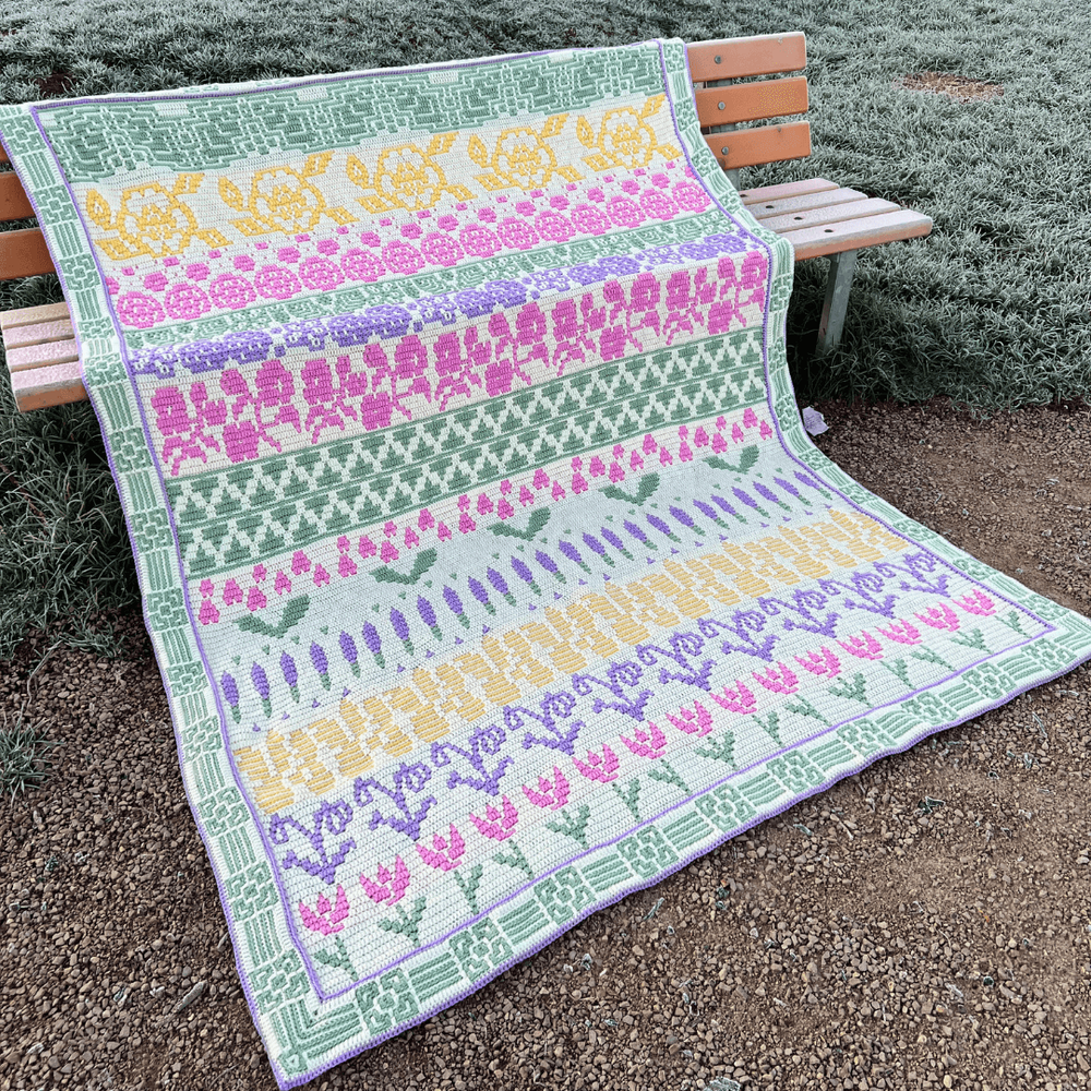 British Country Garden Blanket Crochet Along - Crochet Pattern | Elimee ...