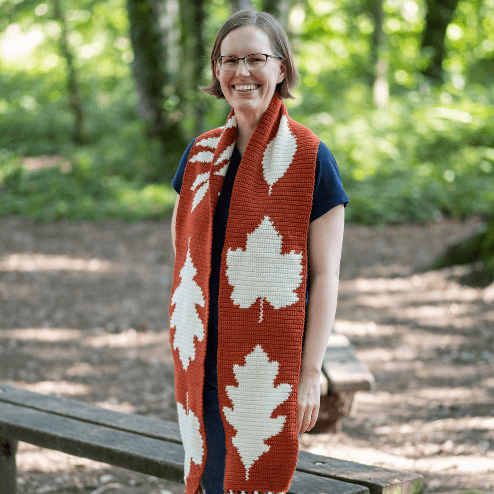 British Leaves Autumnal Scarf - Crochet Pattern | Elimee Designs ...