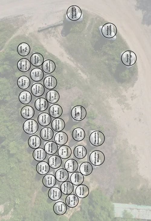 MAP — THE PRESIDENTS HEADS