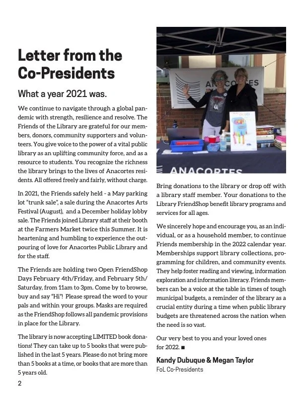 FOL Past Newsletters — Friends of the Anacortes Public Library