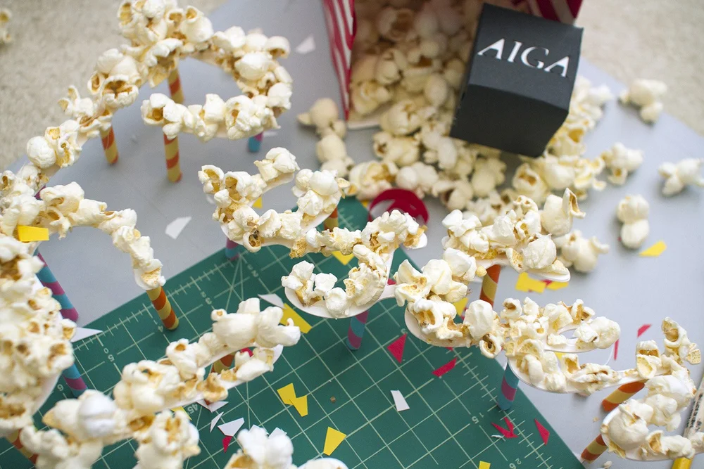 AIGA Atlanta 2017 Poster Show Branding with Popcorn Typography and ...