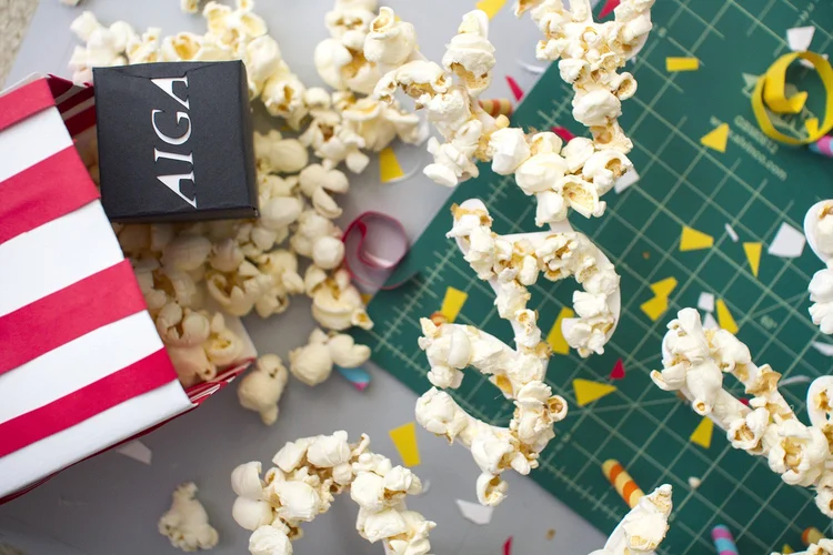 AIGA Atlanta 2017 Poster Show Branding with Popcorn Typography and ...