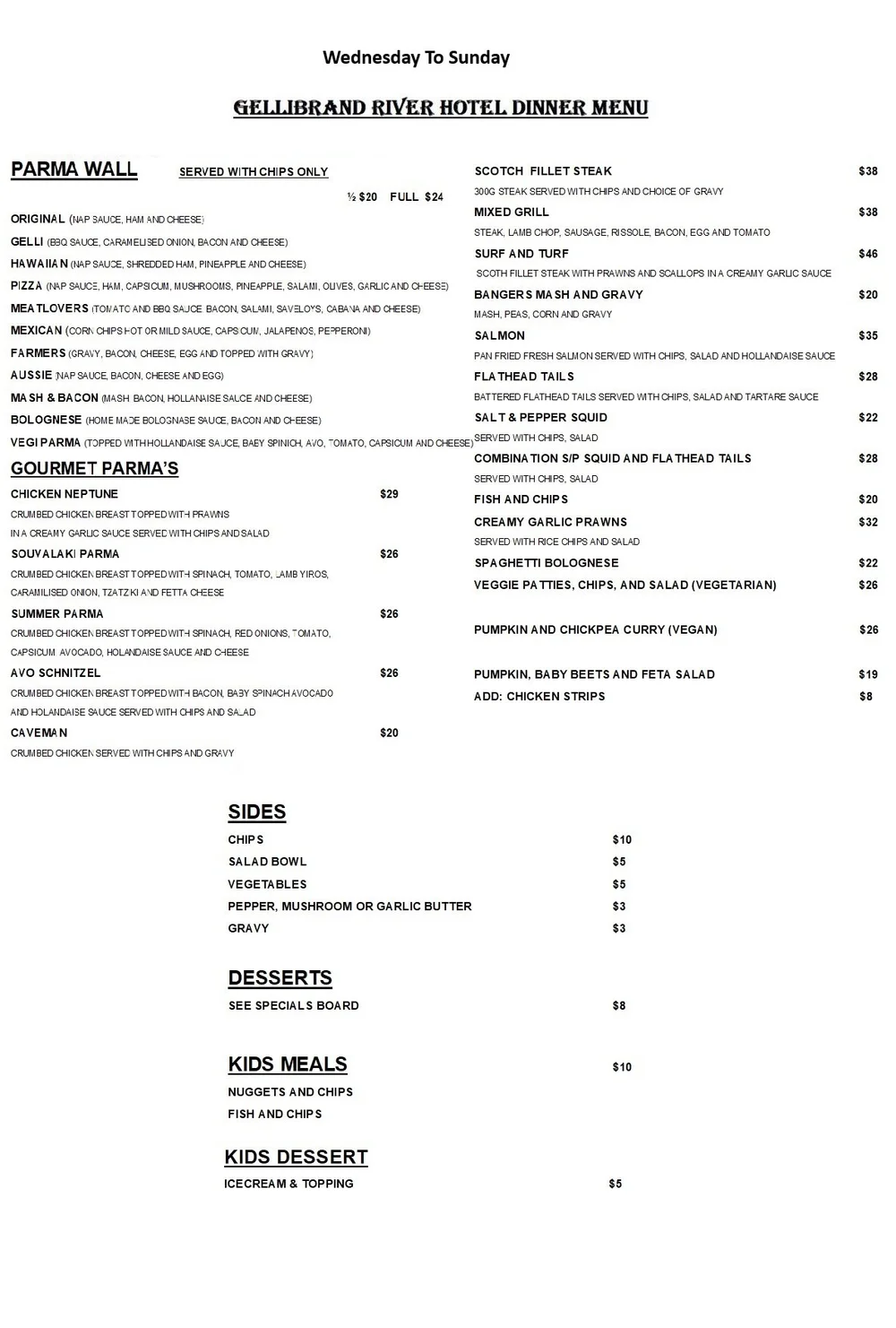 Food — Gellibrand River Hotel