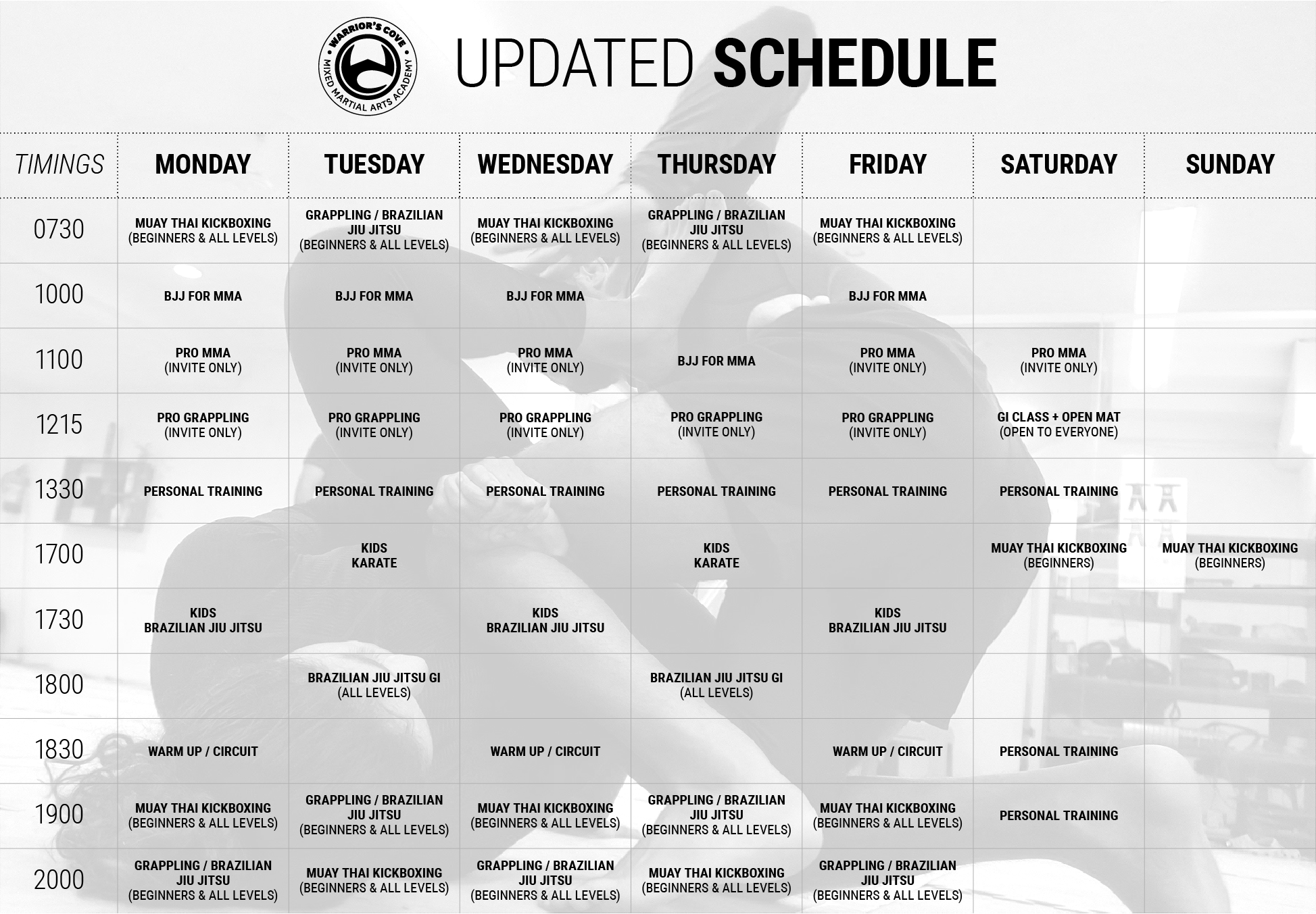 Class Schedule Warriors Cove Mixed Martial Arts class-schedule-warriors-cove-mixed-martial-arts