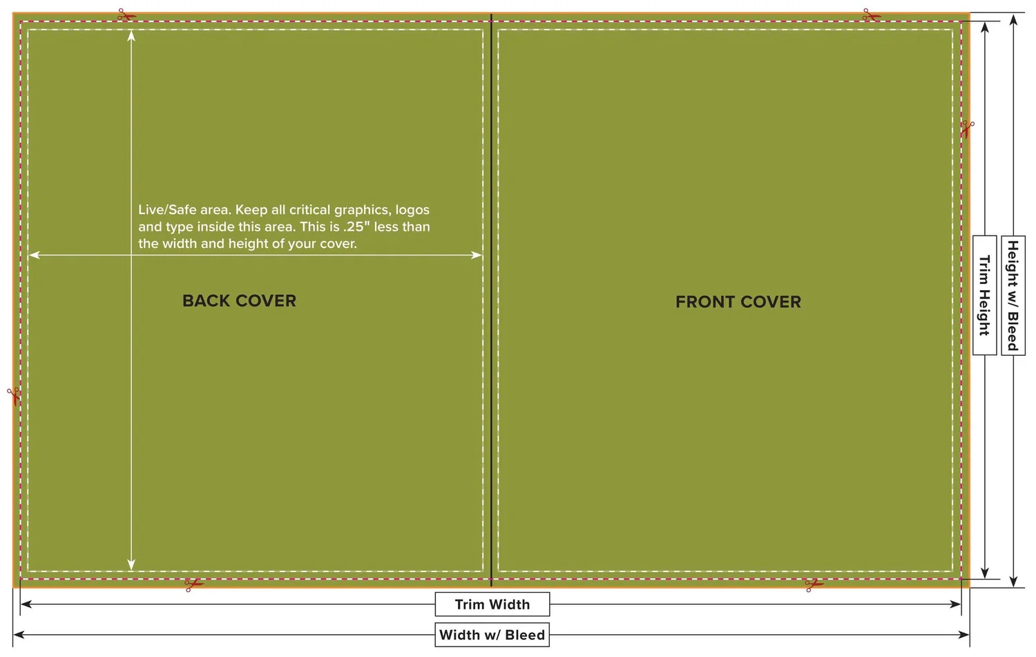 Saddle Stitch Cover Diagram | MyBookPrinter Home