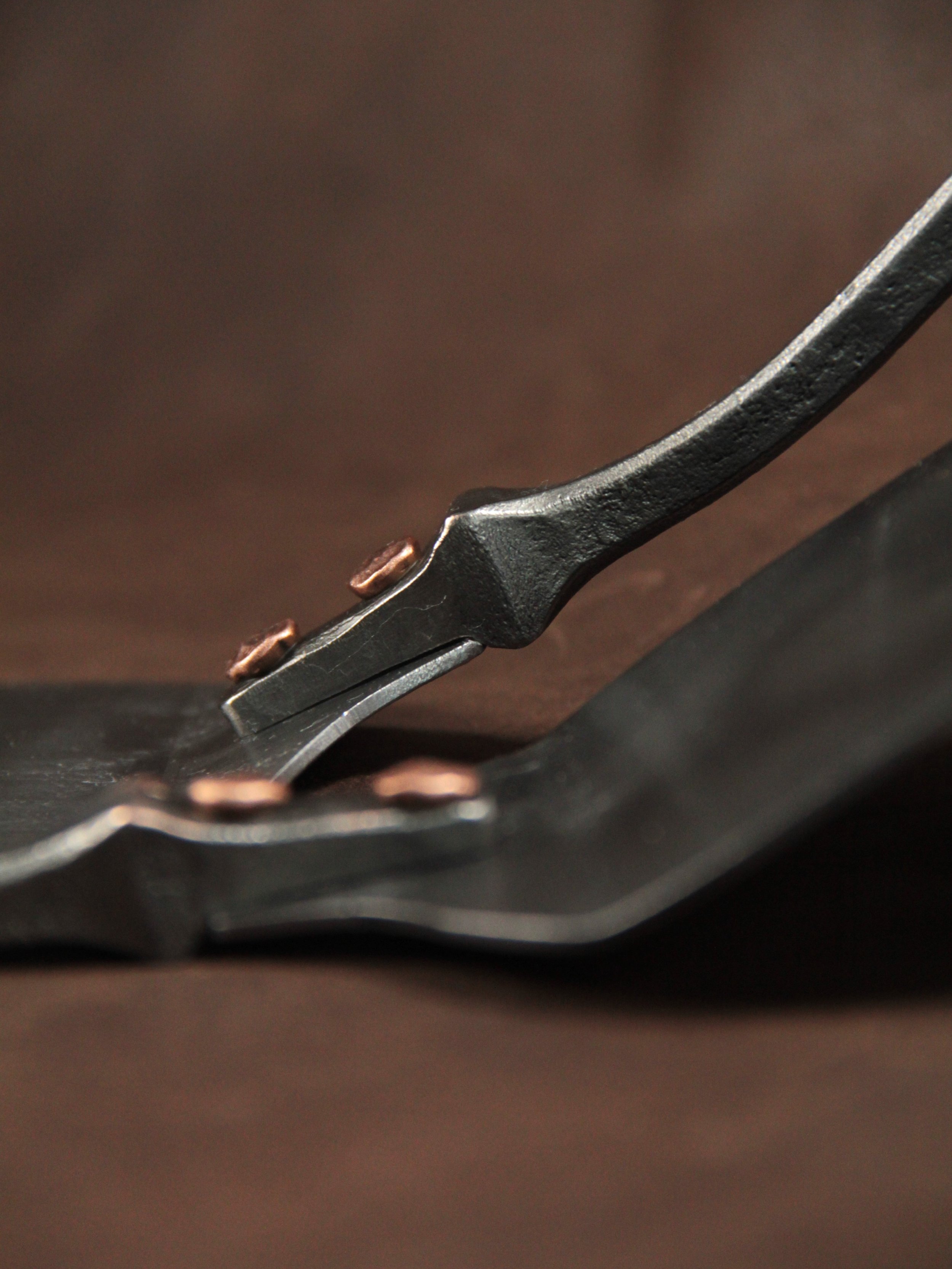 Railroad Spike Steak Flipper — Blazing Ember Forge