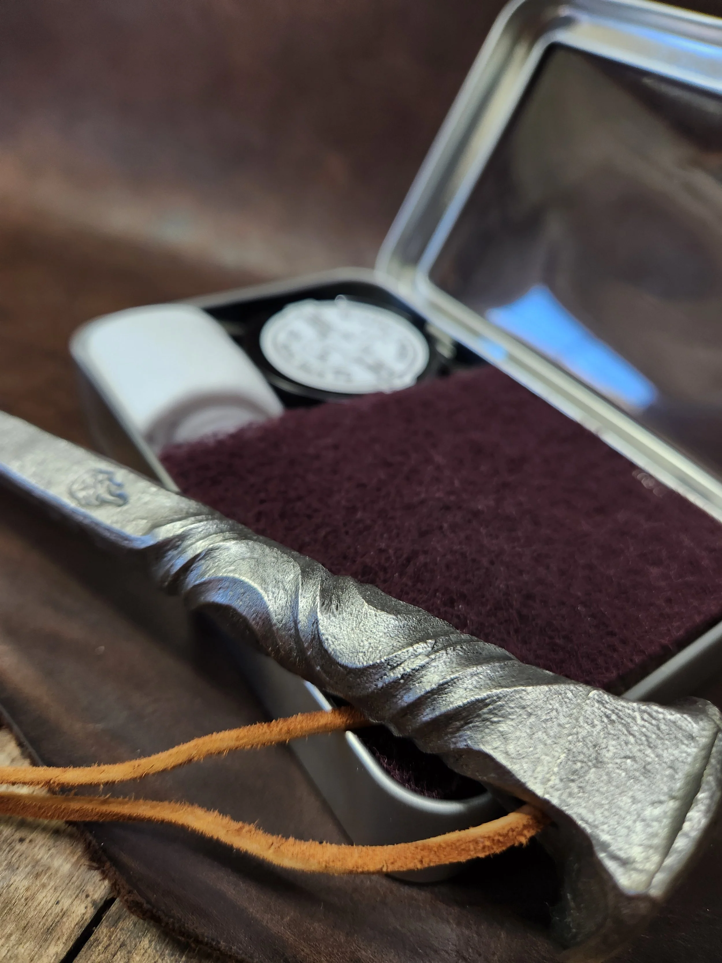 Railroad Spike Steak Flipper — Blazing Ember Forge