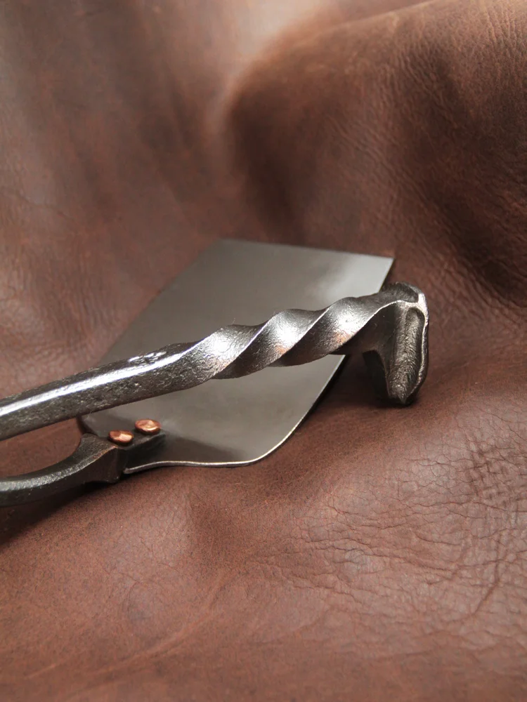 Railroad Spike Steak Flipper — Blazing Ember Forge