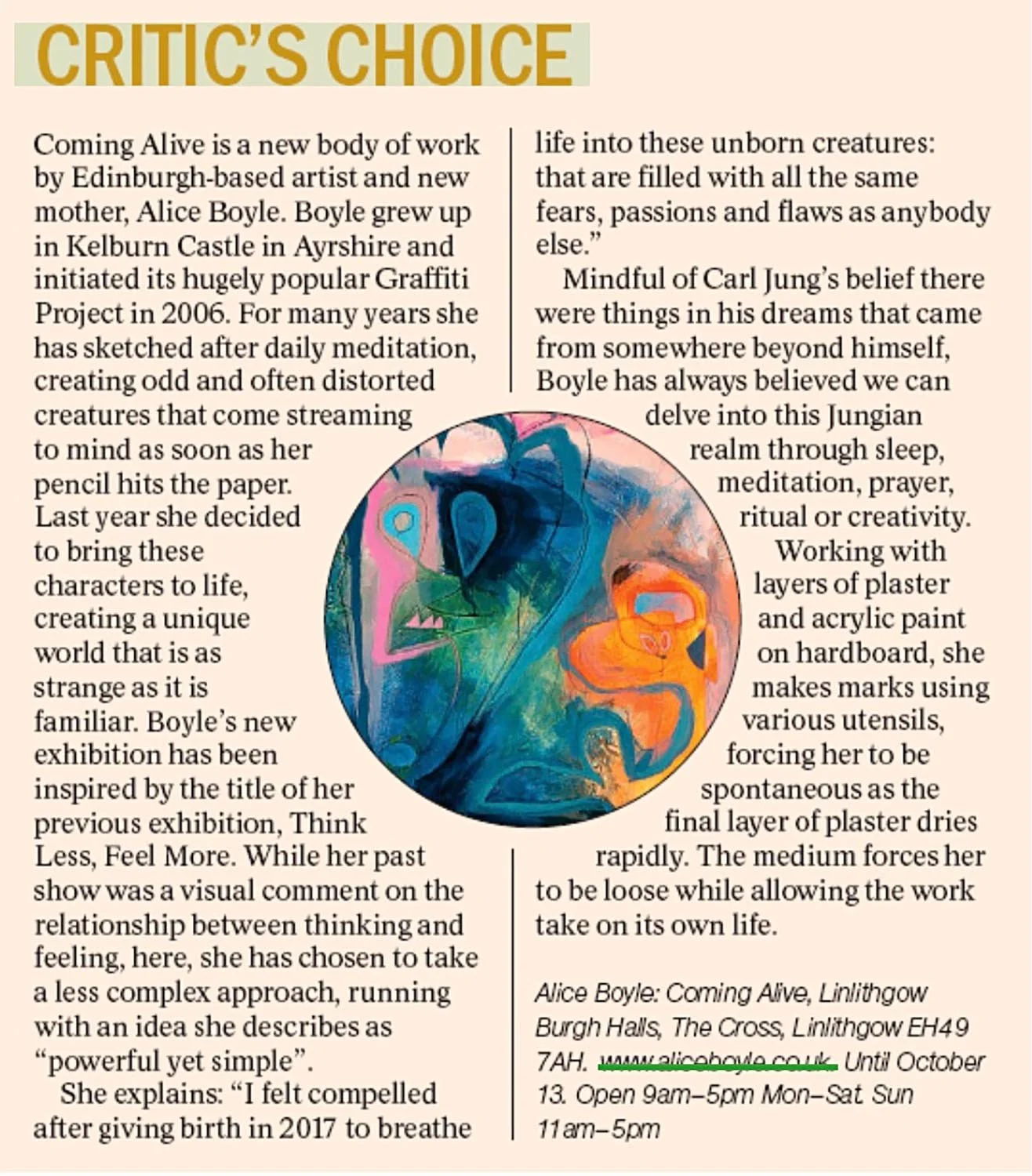 Review's of Alice Boyle's Artwork — Alice Boyle