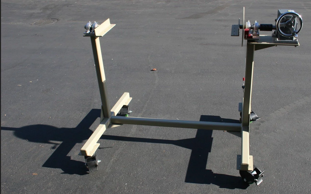 Custom cantilever and trunnion carts for material handling, inspection ...