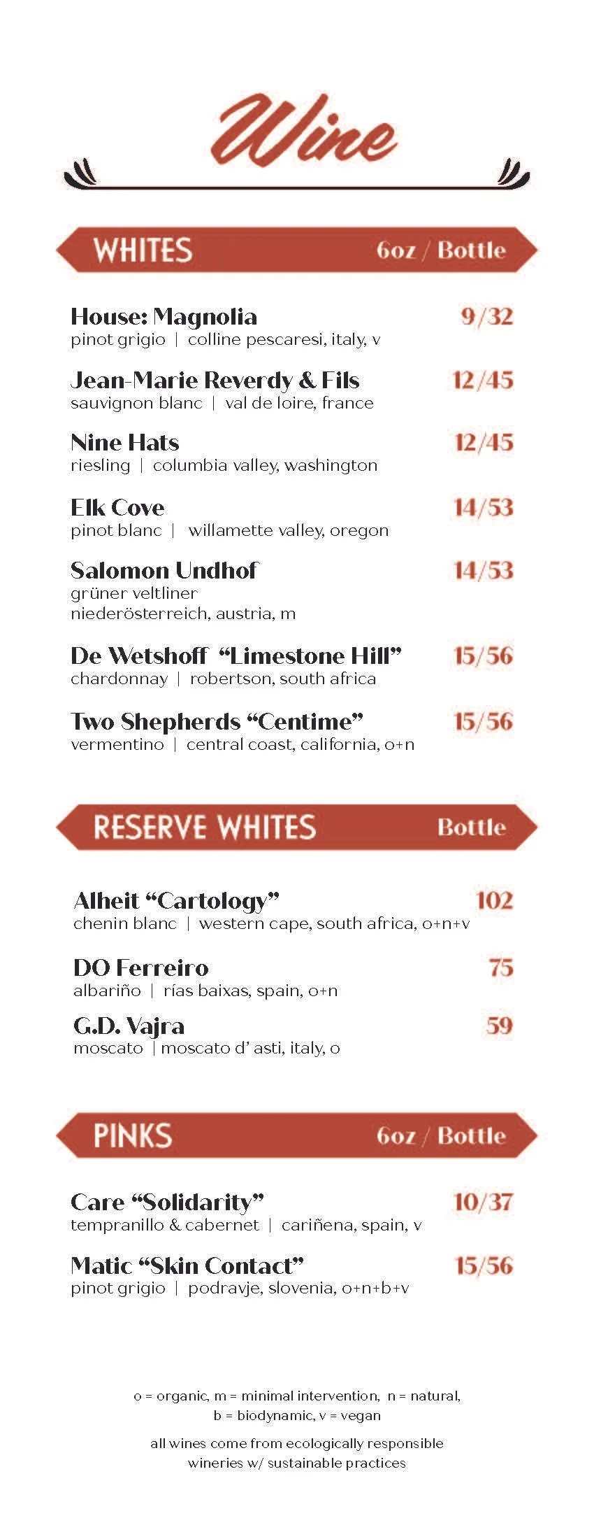 Drink Menu — Nova Eatery & Supper Club