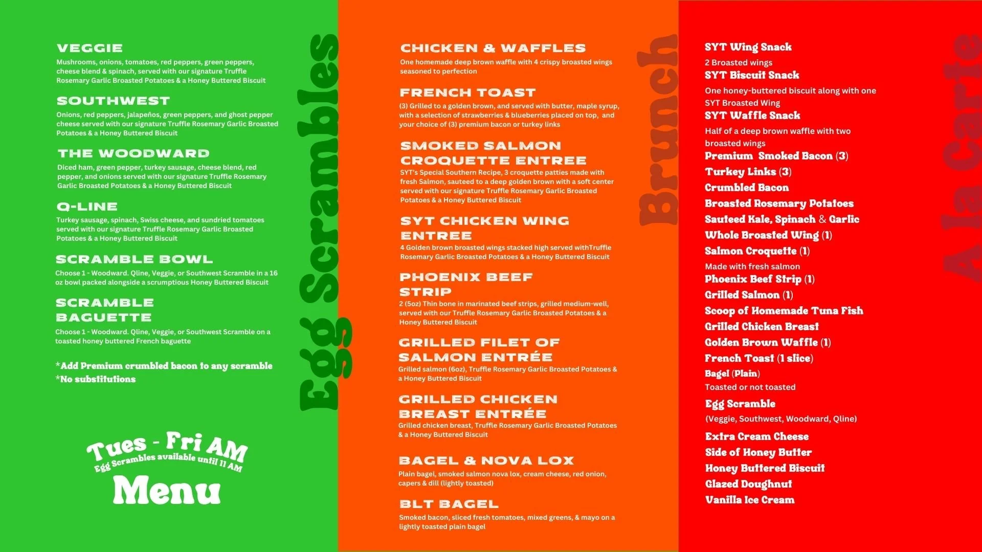 Our Menu — See You Tomorrow TM