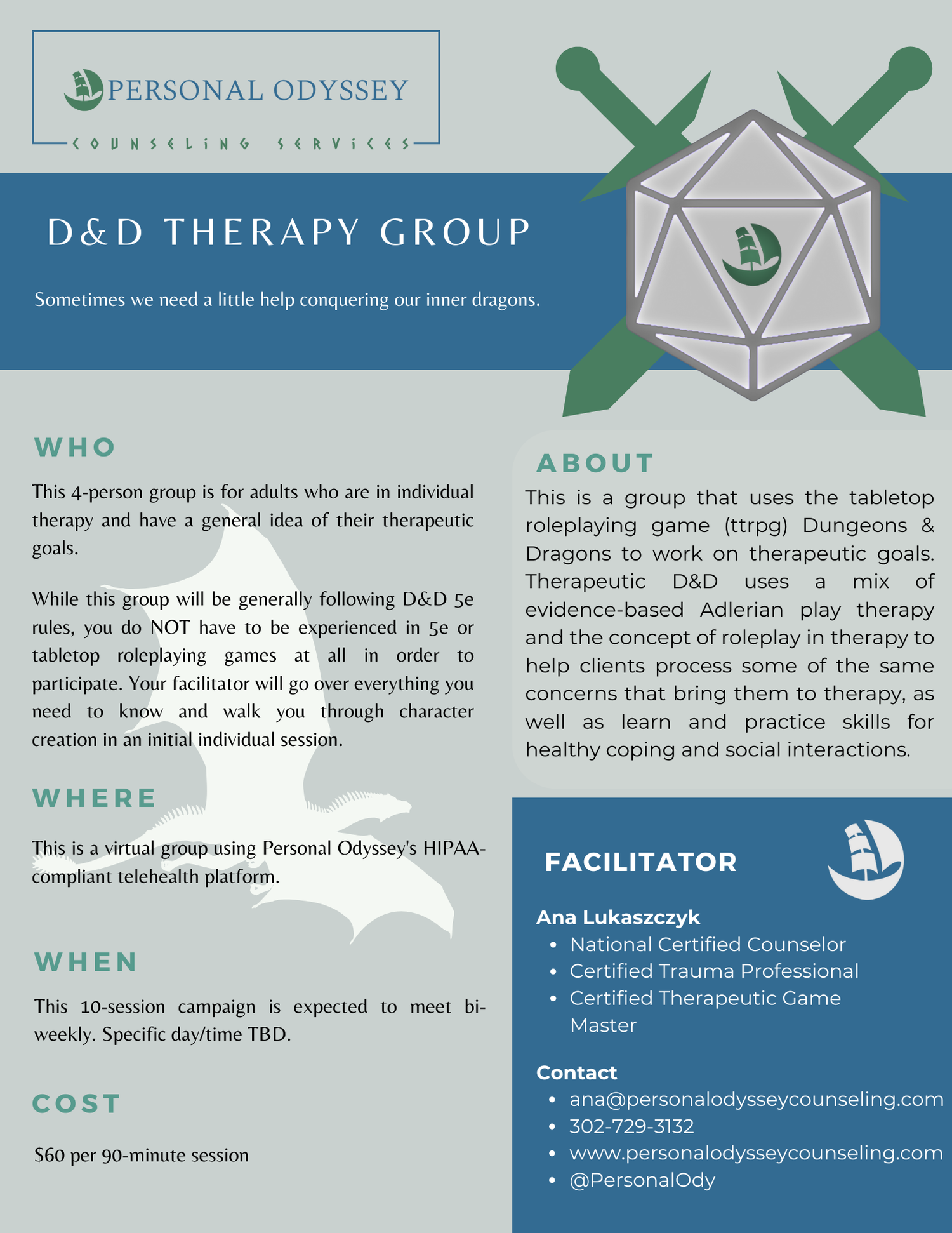 D&D Therapy Group Interest Form — Personal Odyssey Counseling Services, LLC