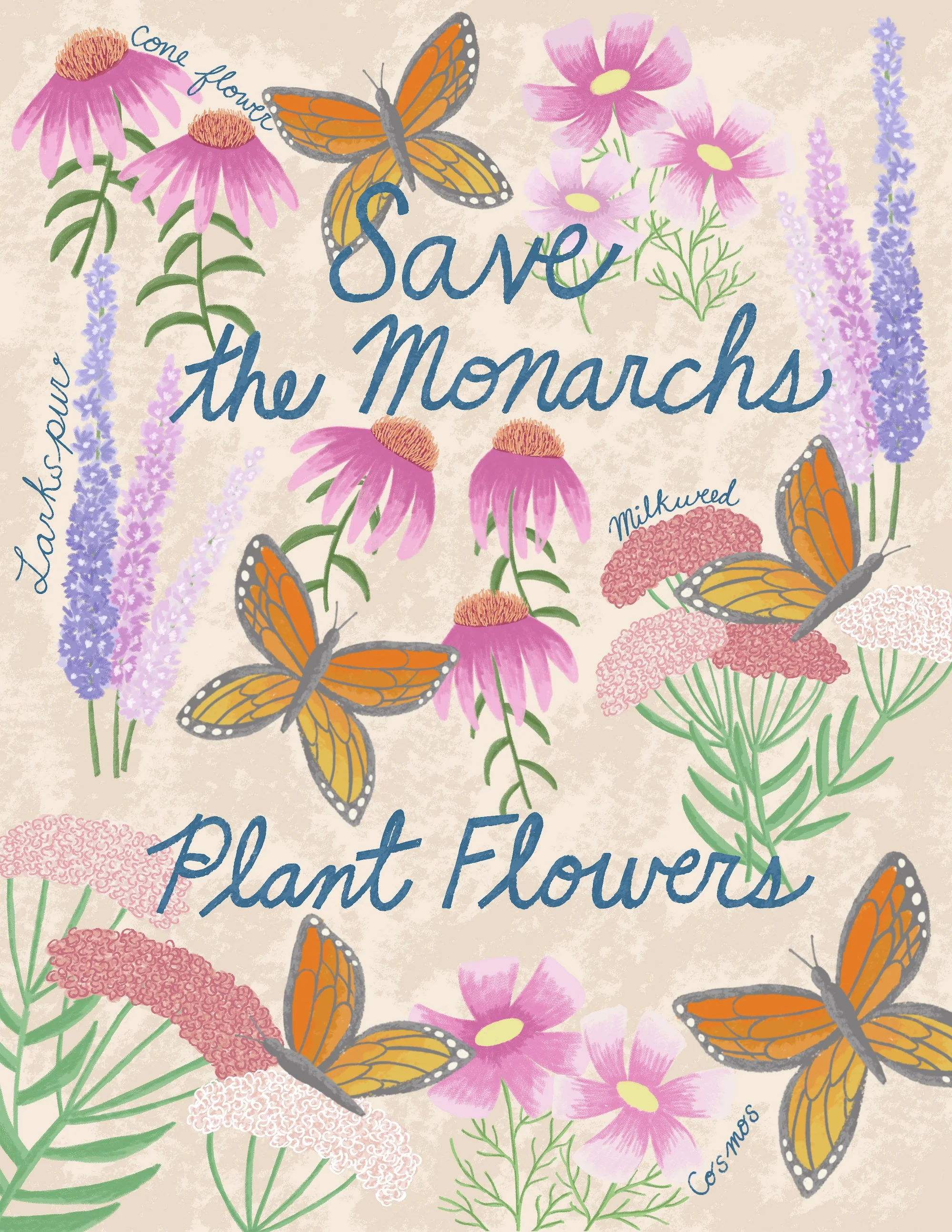 Save the Monarch Butterfly Card v2 — Courtney Beyer Design