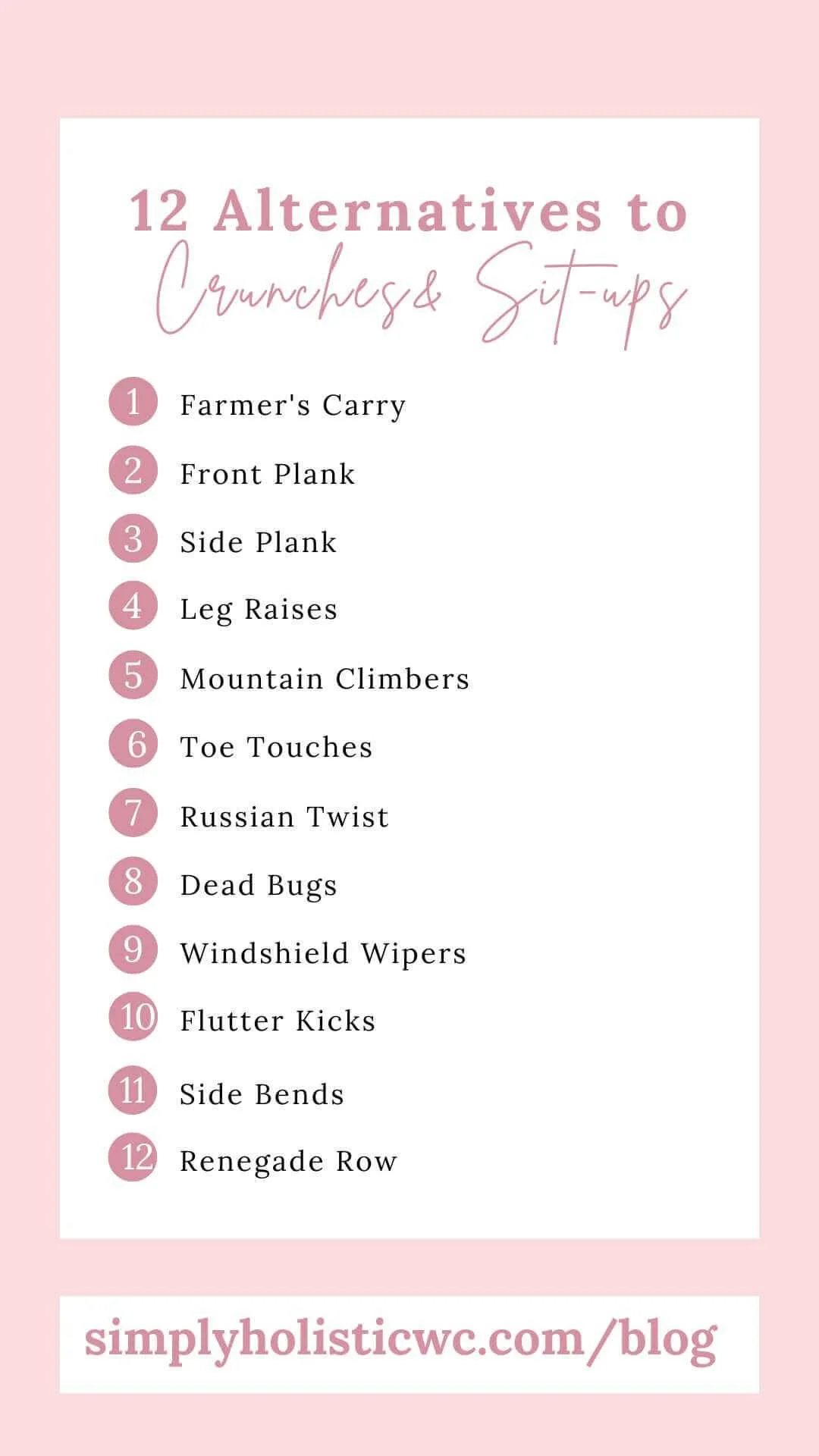 12 Better Alternatives to Crunches and Sit Ups — Simply Holistic Wellness