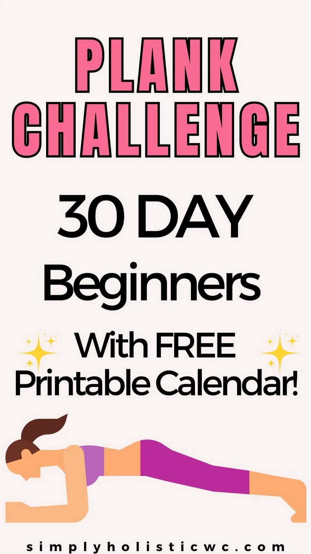 30 Day Plank Challenge for Beginners | Free Printable — Simply Holistic ...