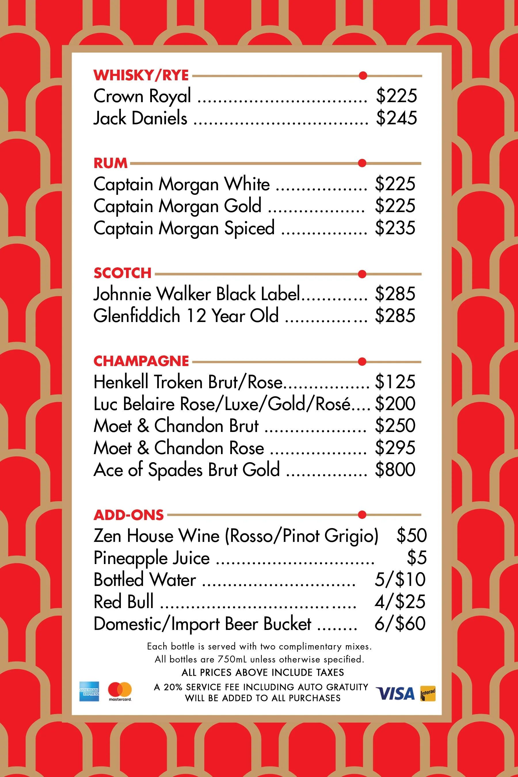 MENUS — ZEN HAMILTON