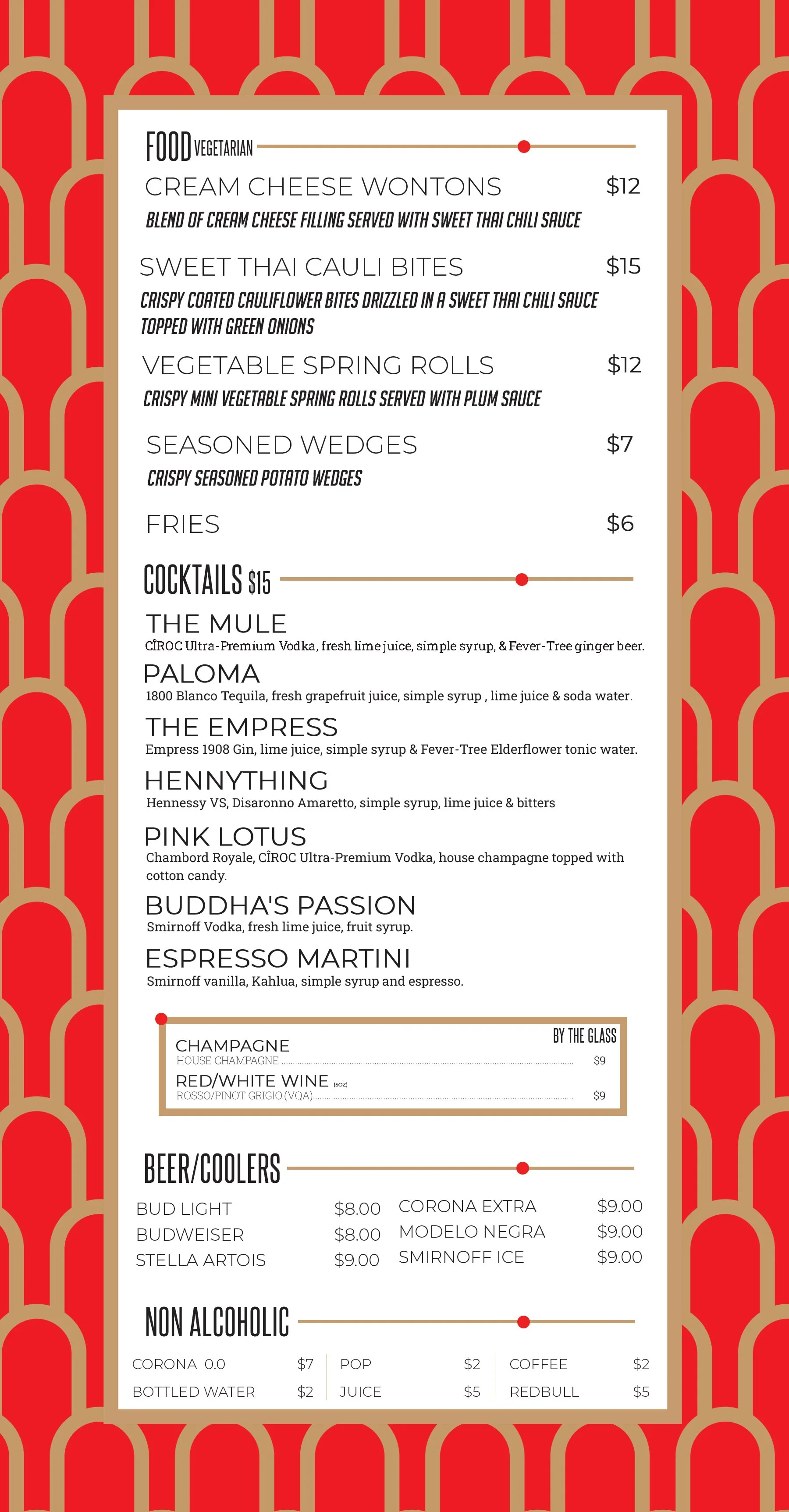 MENUS — ZEN HAMILTON