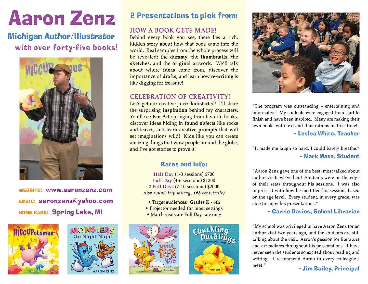 Author Visits — Aaron Zenz : Author/Illustrator