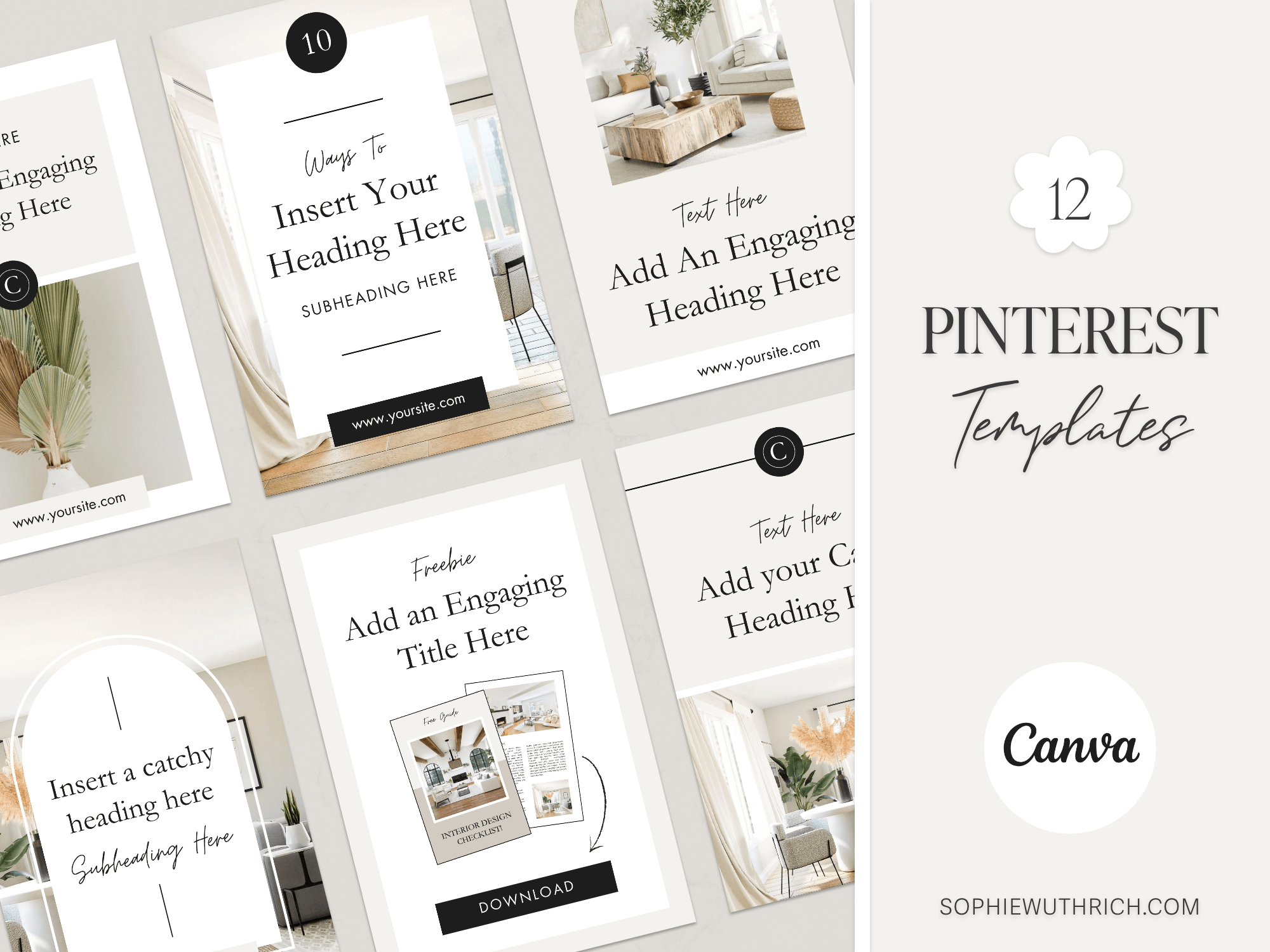 Stylish Pinterest Pin Templates for Canva | Sophie Wuthrich | Polished ...