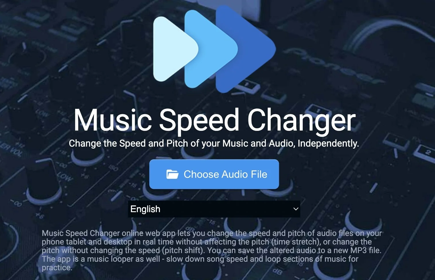 Tool: Music Speed Changer — Dr. James Frankel
