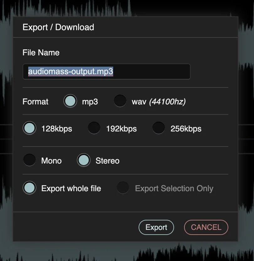 Tool: AudioMass — Dr. James Frankel
