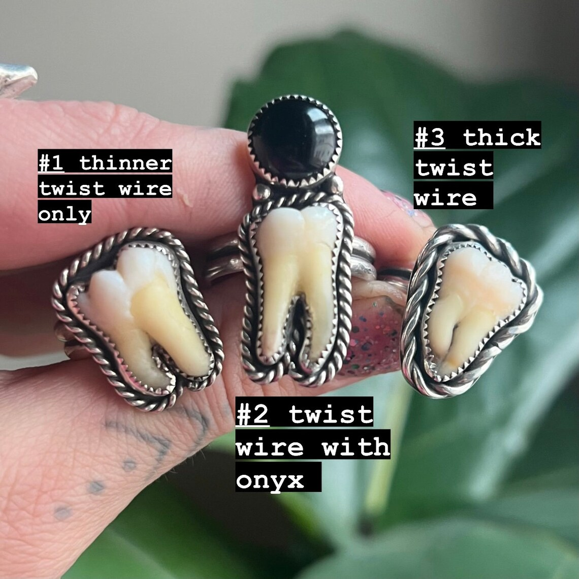 Your Own Custom Tooth Ring — Kettle Black Silver