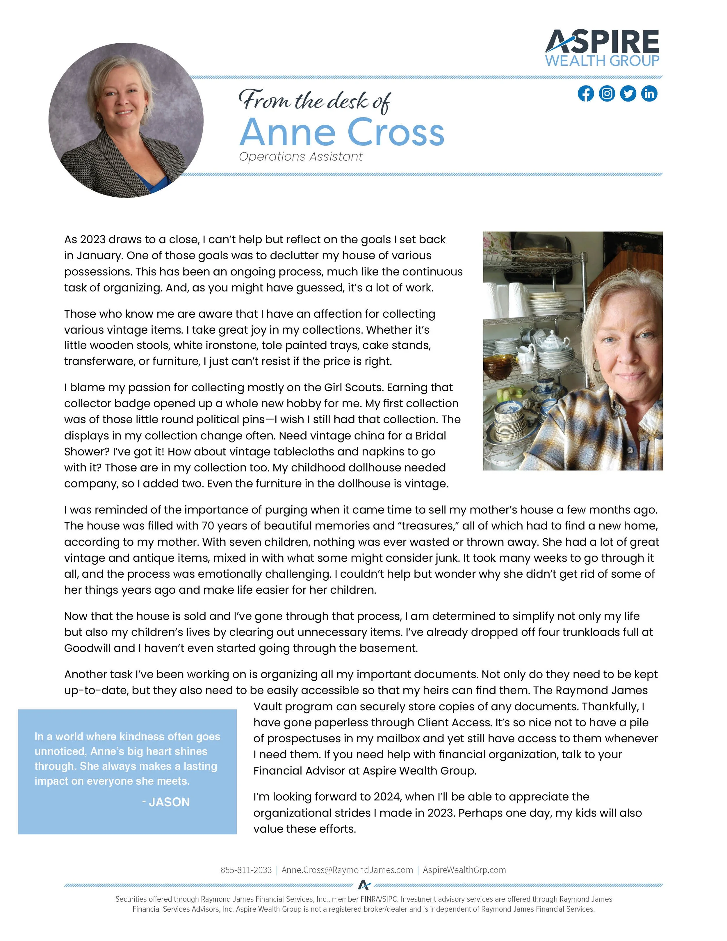 A Heartfelt Message from Anne Cross — Aspire Wealth Group