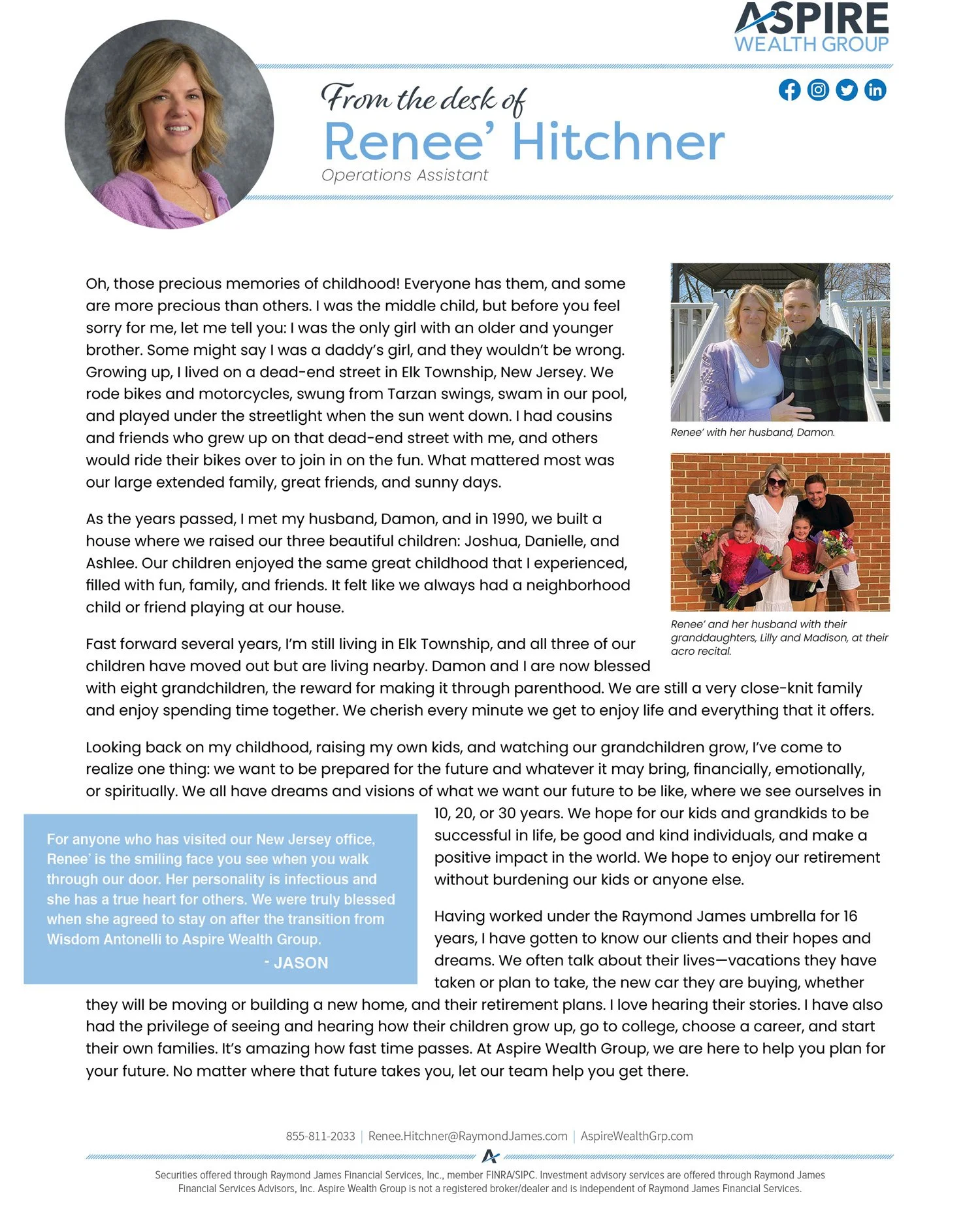 Renee’s Letter from the Heart - Aspire Wealth Group