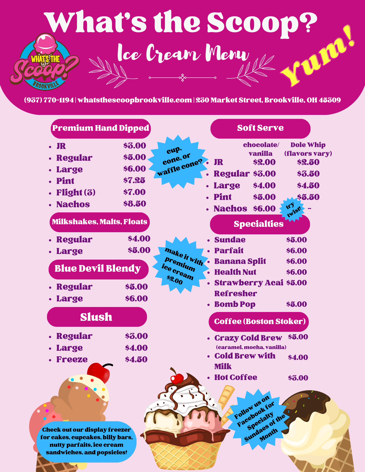 Menu What s The Scoop Menu What s The Scoop