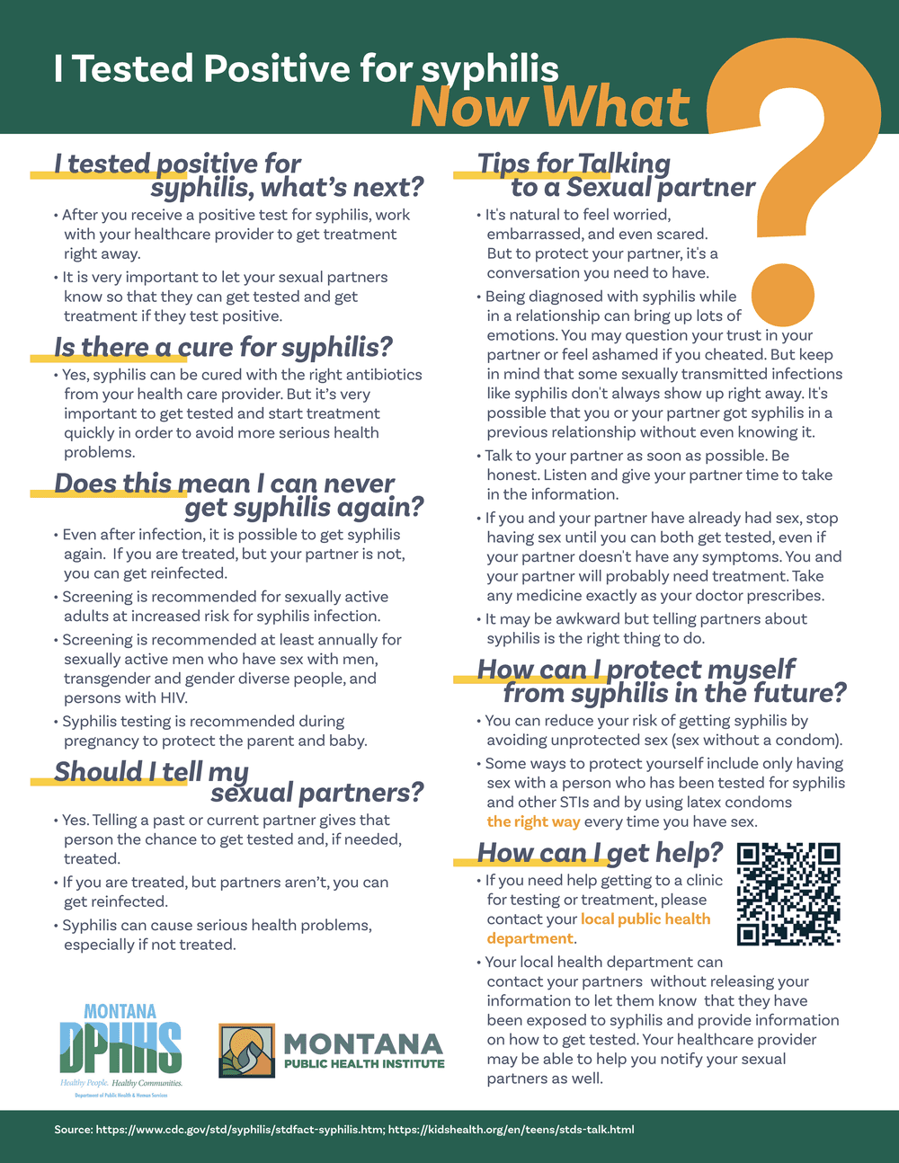 Syphilis Fact Sheets — Montana Public Health Institute