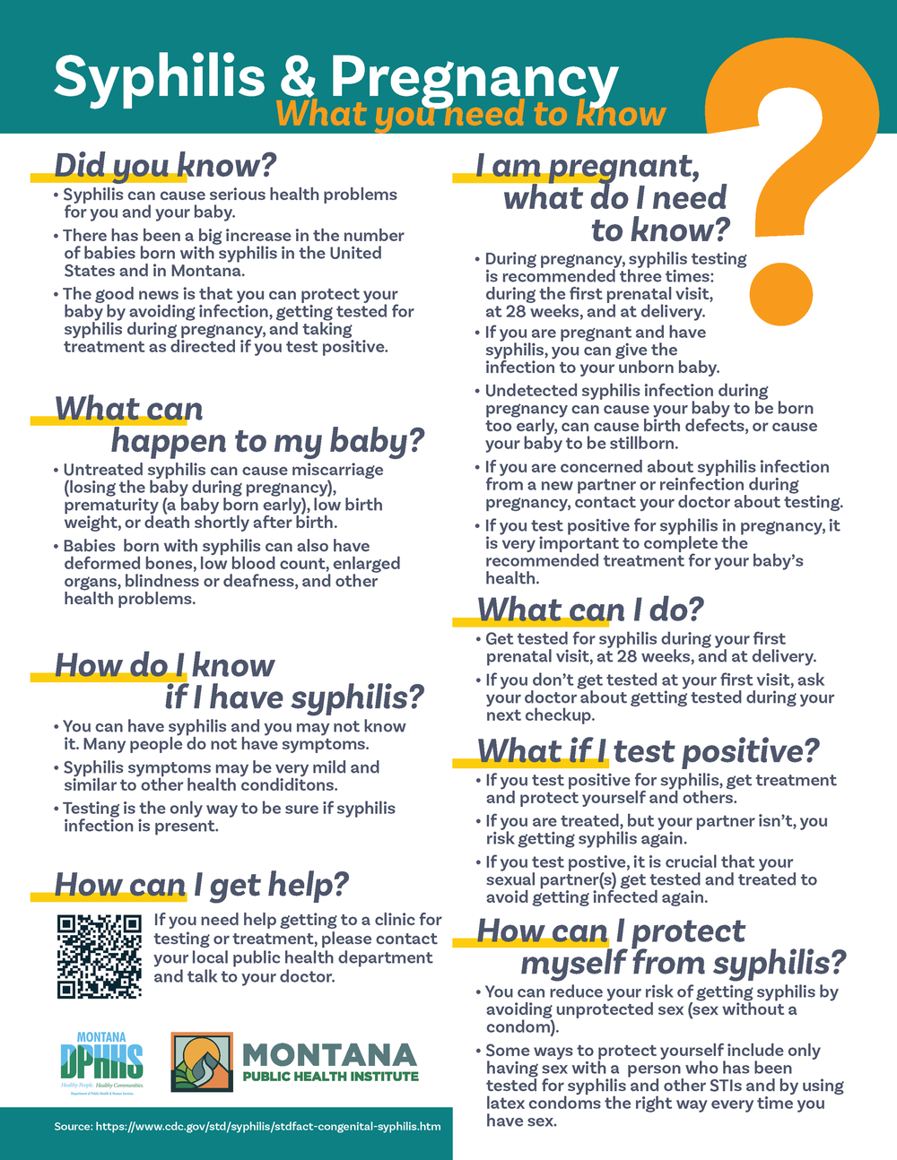 Syphilis Fact Sheets — Montana Public Health Institute