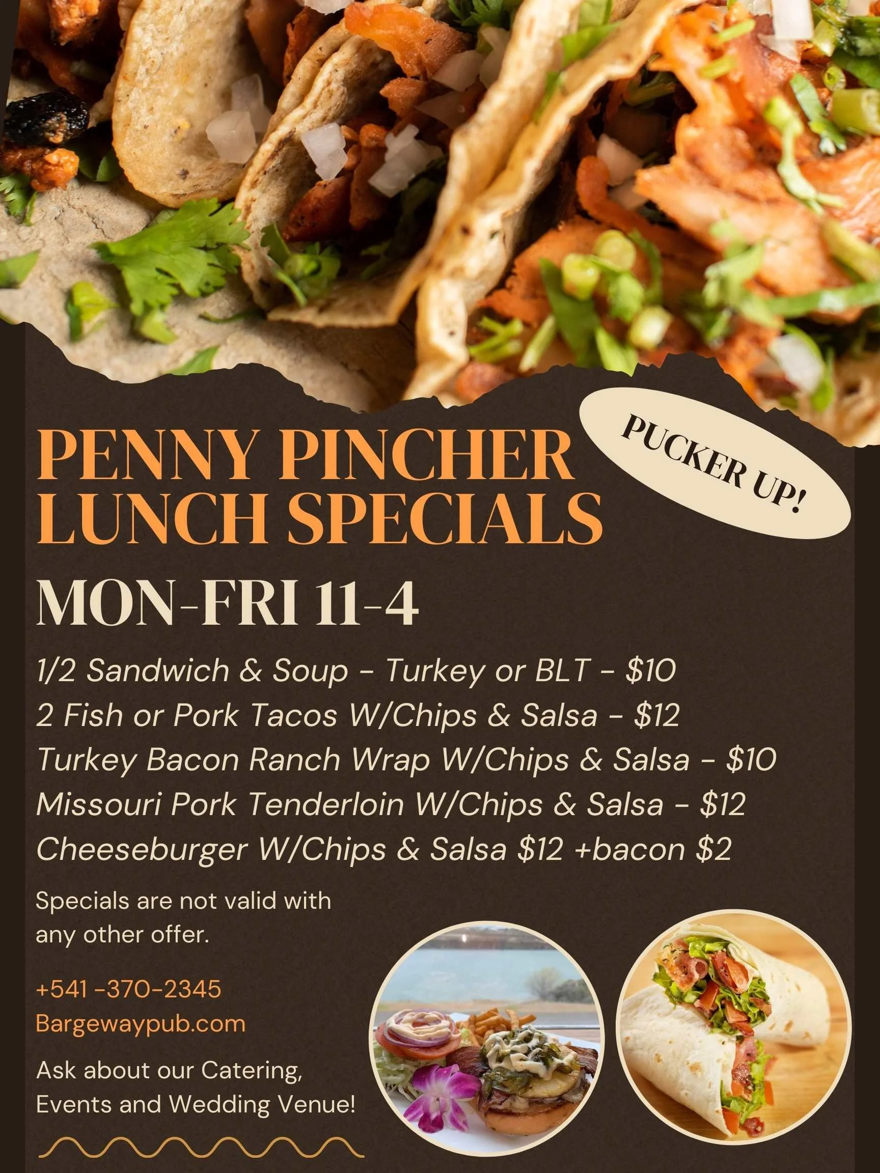 Special Lunch Deals — Bargeway Pub, Catering & Events